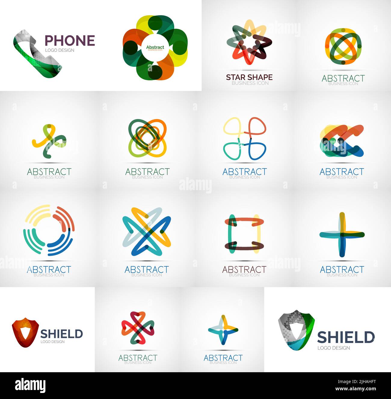 Abstract company logo vector collection - 16 modern various business ...
