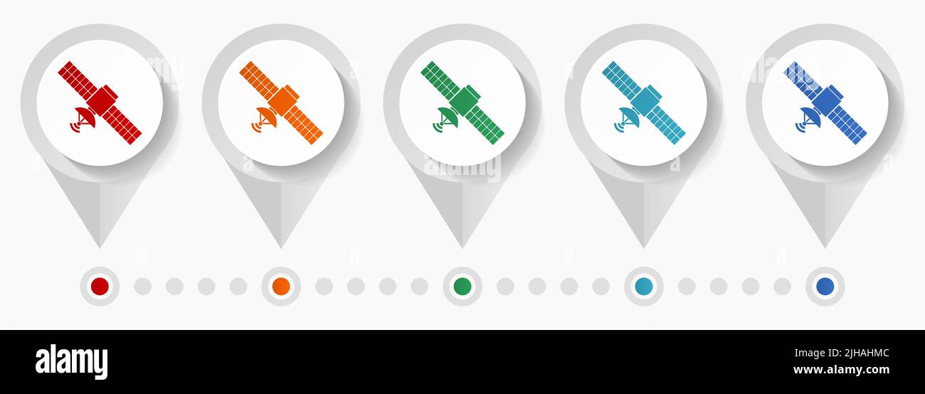 Satellite, connection, communication, technology concept vector icons ...