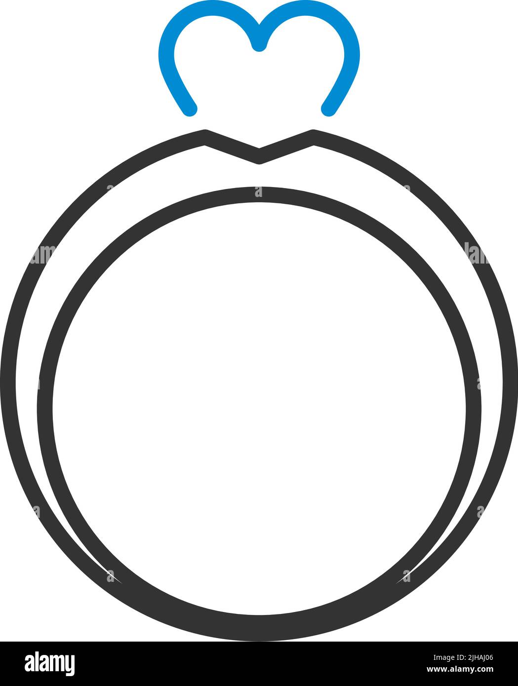 Valentine Heart Ring Icon. Editable Bold Outline With Color Fill Design ...