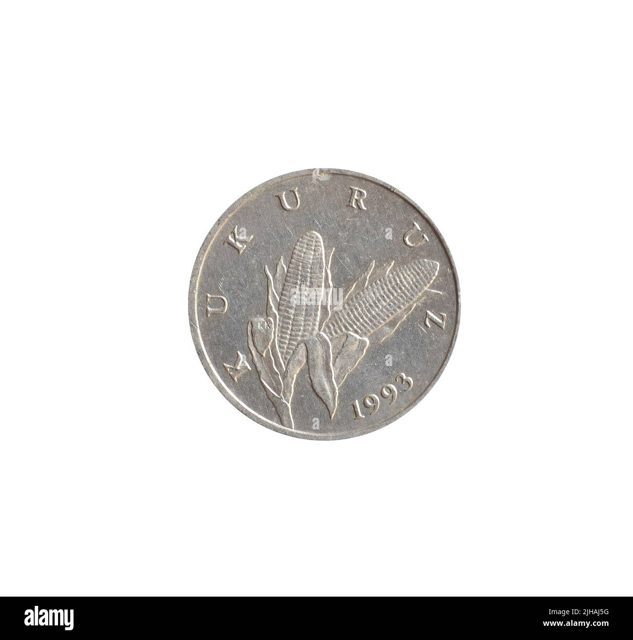 One Lipa coin made by Croatia, that shows Corn Stock Photo - Alamy