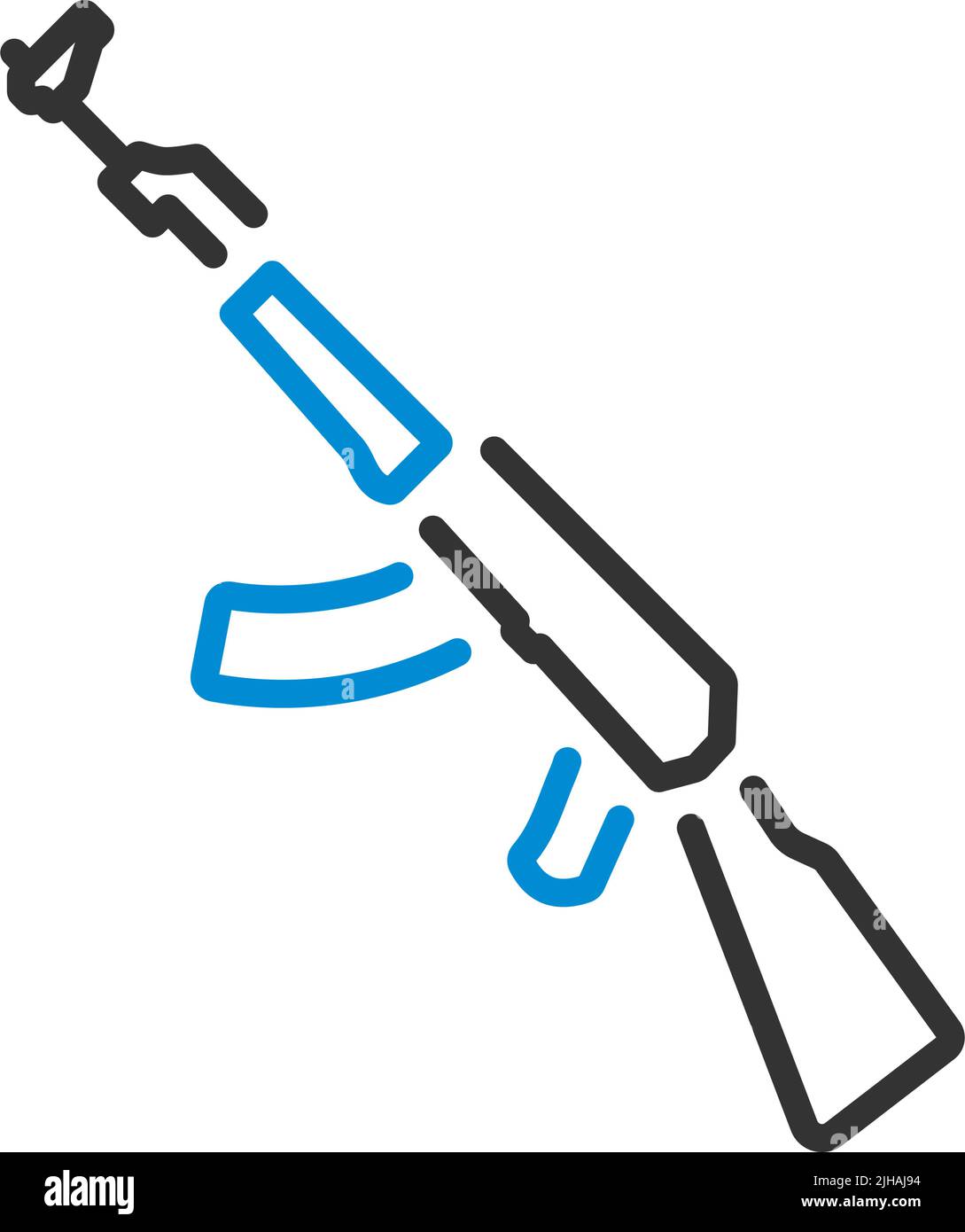 Russian Weapon Rifle Icon. Editable Bold Outline With Color Fill Design ...