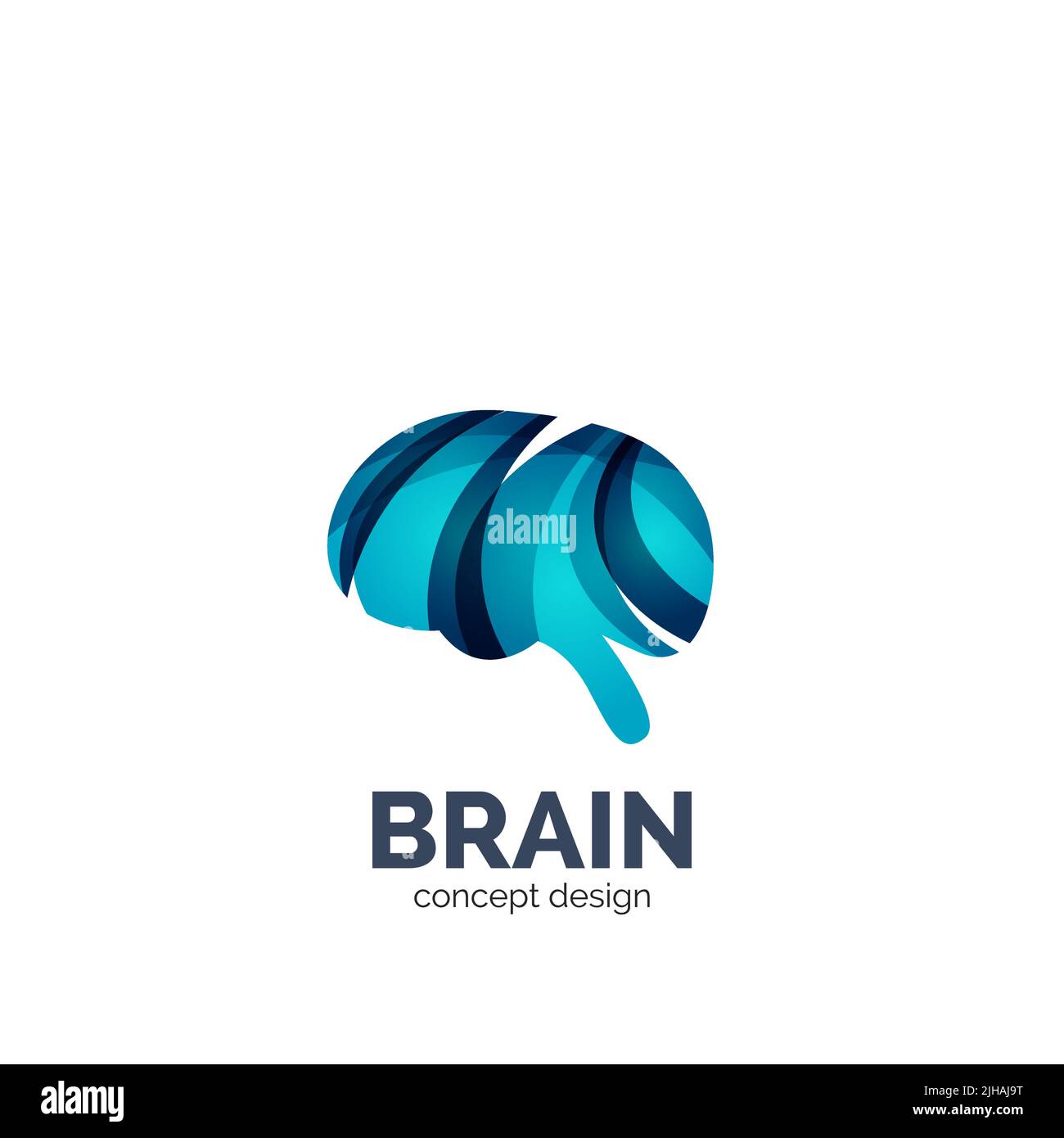 Vector brain logo template, elegant geometric design Stock Vector Image ...