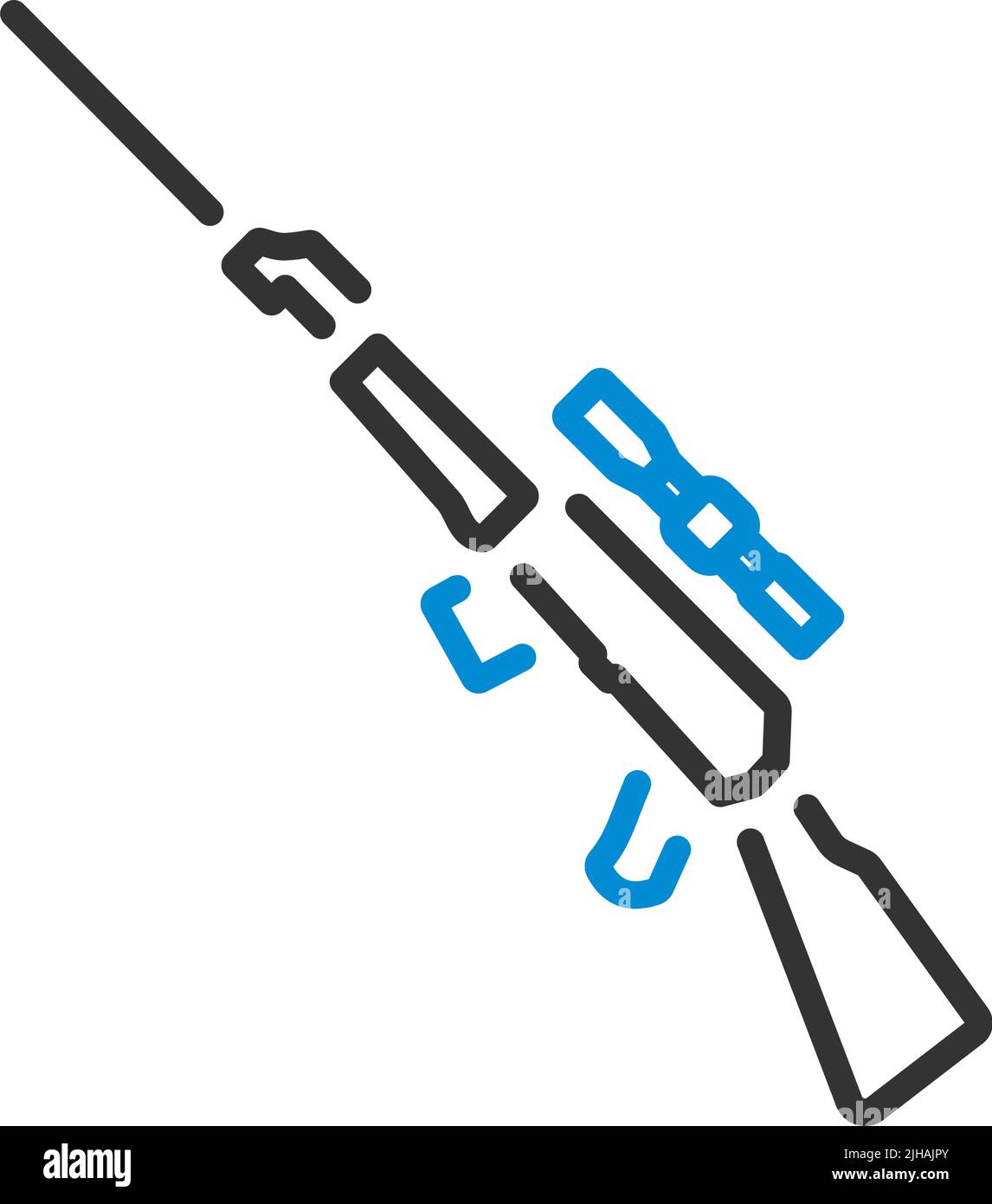 Sniper Rifle Icon. Editable Bold Outline With Color Fill Design. Vector ...