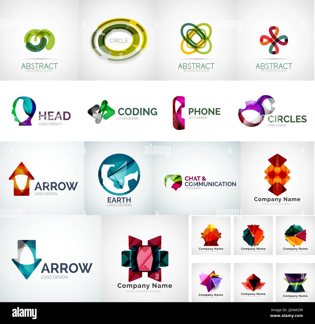 Abstract company logo vector collection - modern various business ...