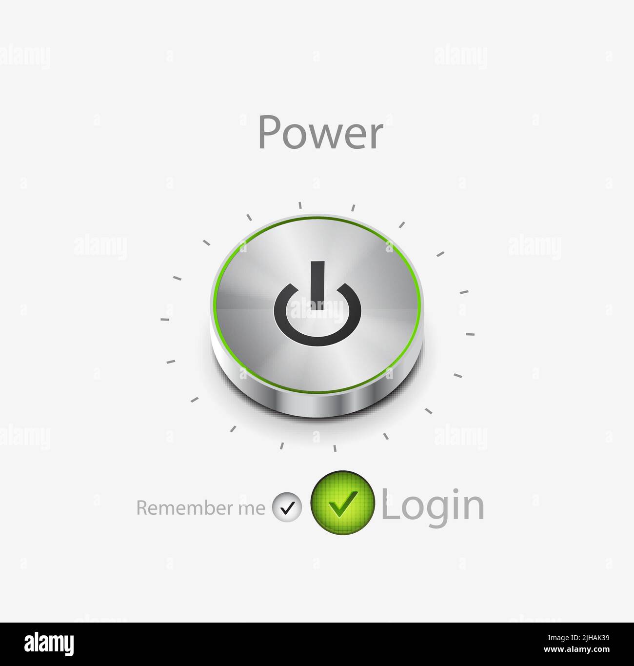 Technology background. Login page with power button Stock Vector Image ...