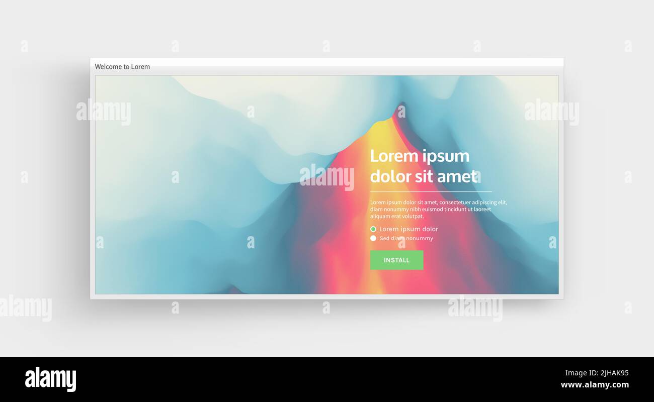 Website or mobile app landing page. Volcano eruption. Lava. Abstract ...