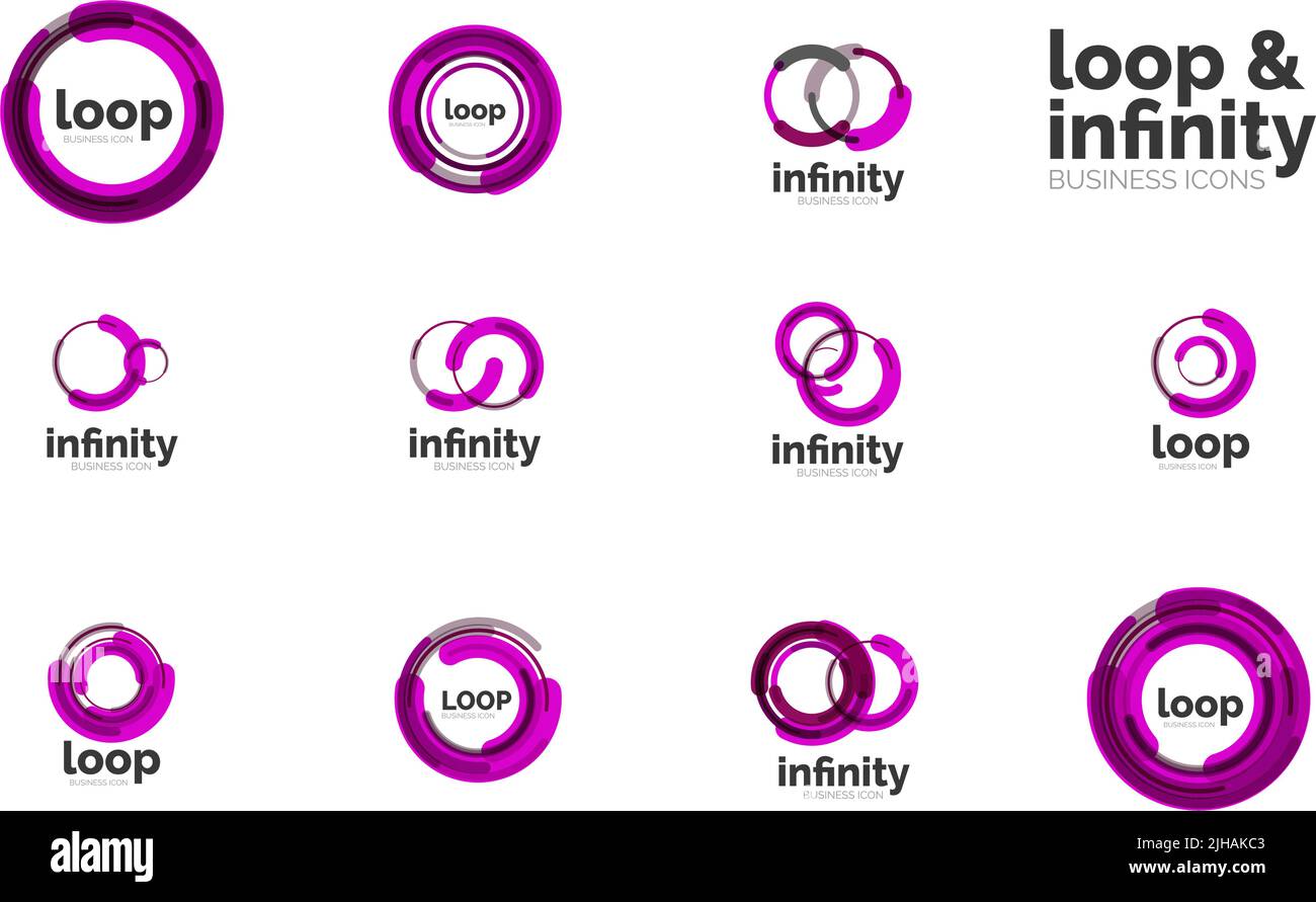 Set of infinity and loop business logos, large collection Stock Vector ...