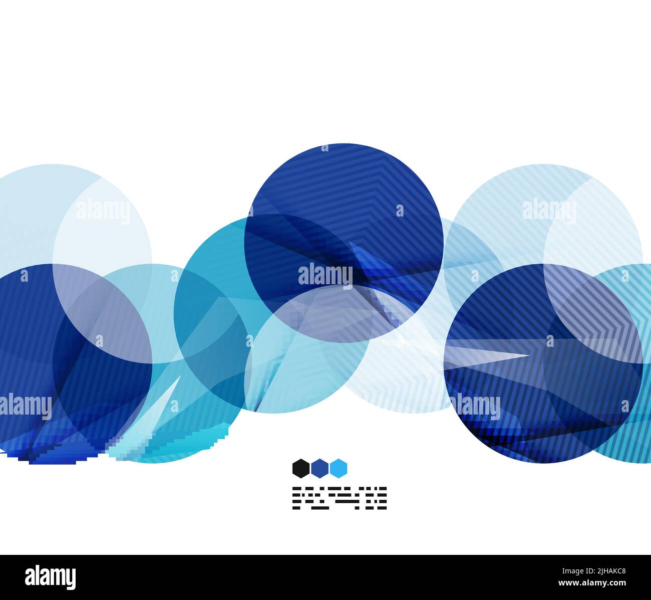 Bright blue textured geometric shapes isolated on white - modern design ...