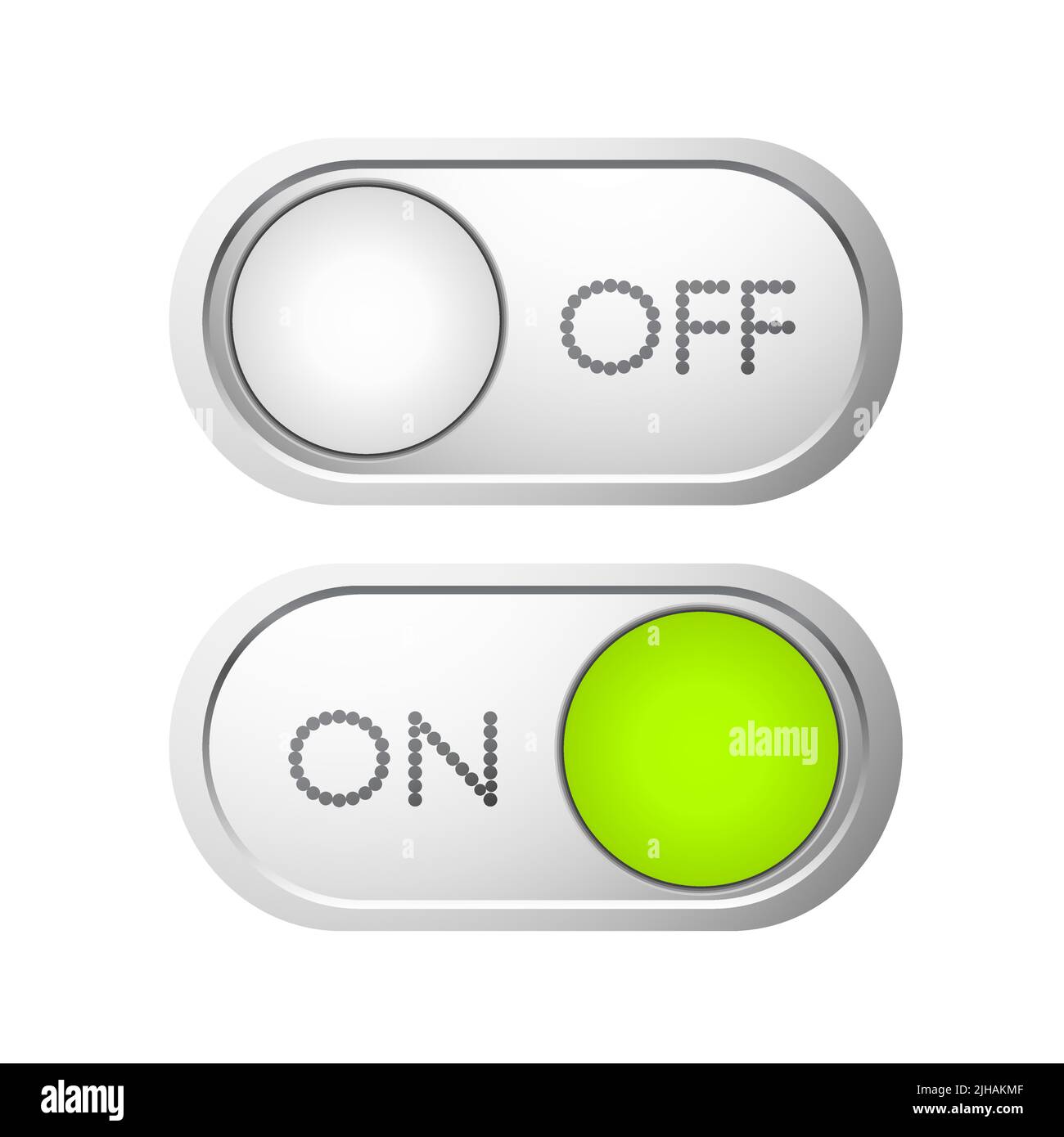 Set of metal on off switchers / sliders Stock Vector Image & Art - Alamy