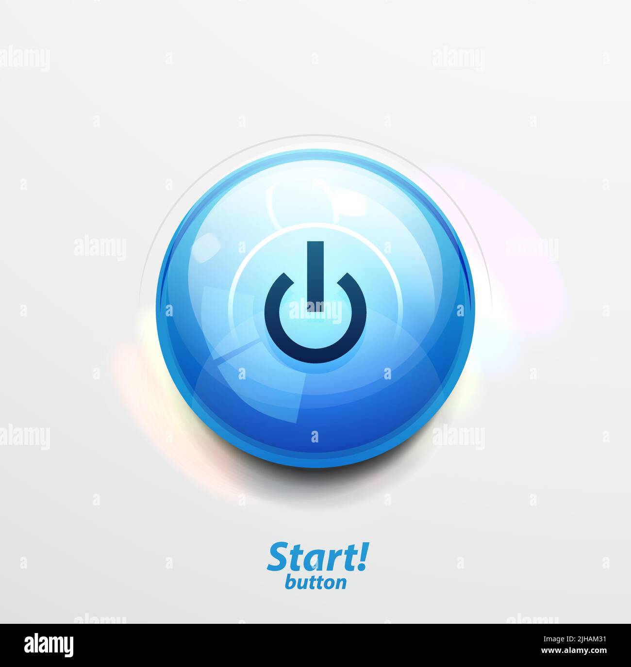 Glossy Power | start button. Vector icon Stock Vector Image & Art - Alamy