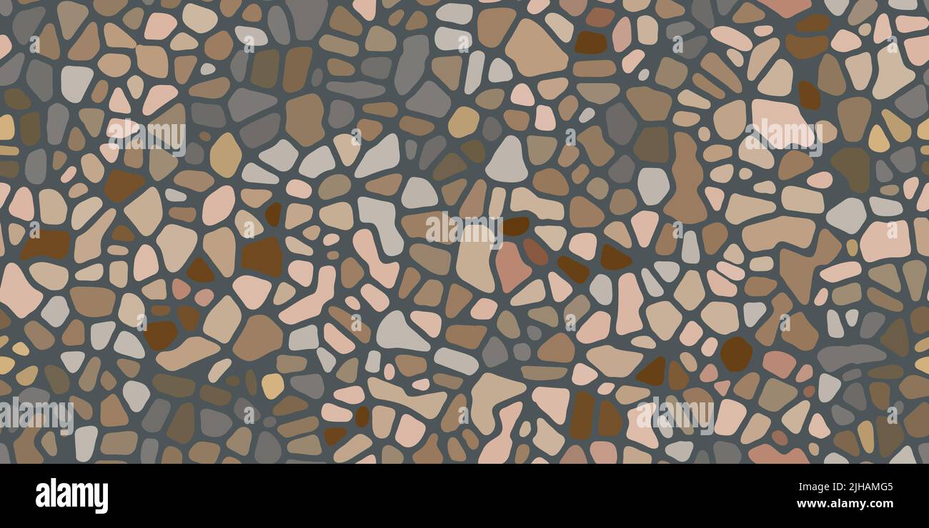 Seamless floor pattern of bright round sea pebbles. Vector background ...