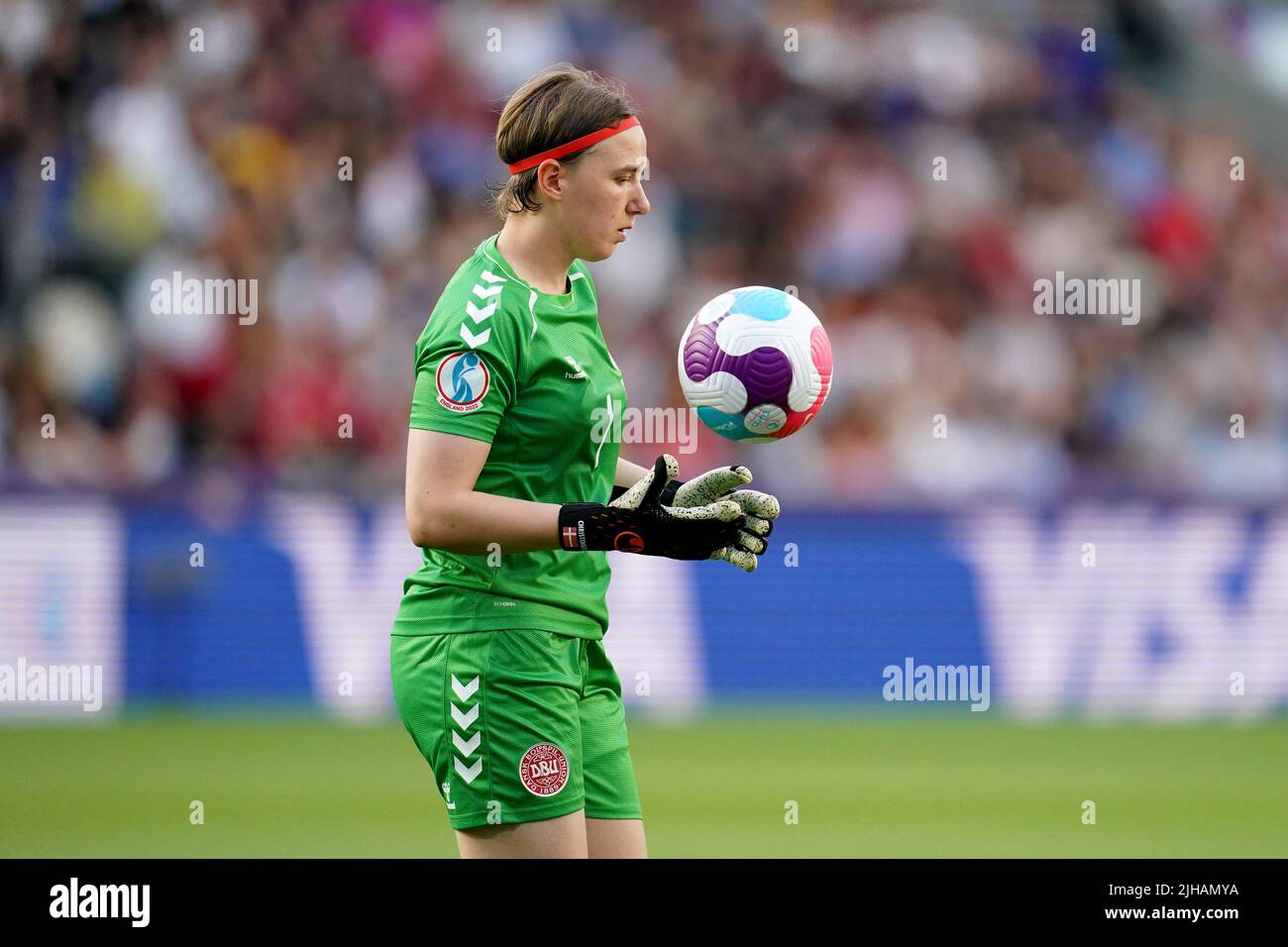 Denmark's goalkeeper Lene Christensen during the UEFA Women's Euro 2022 Group B match at ...