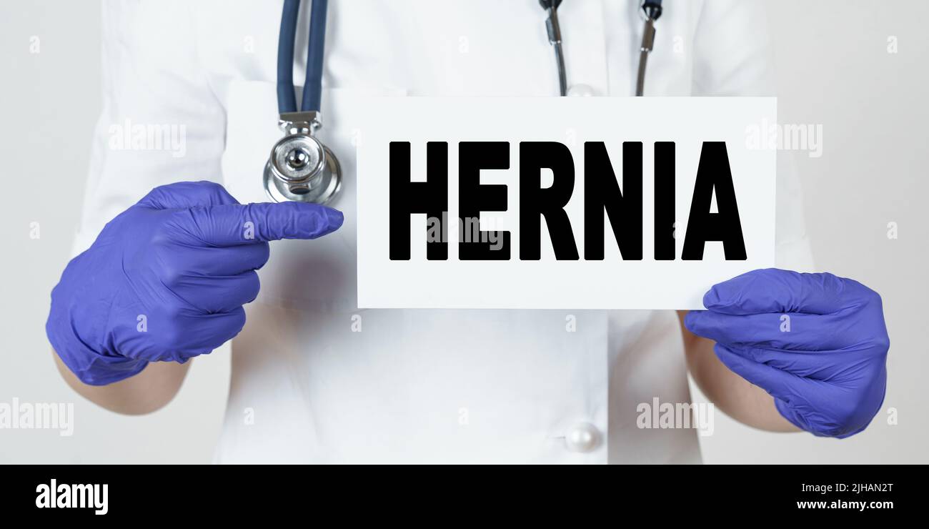 Medicine and health concept. The doctor points his finger at a sign ...