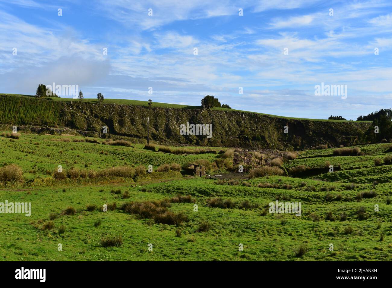Gorgeous reclaimed volcanic landscape of Sete Cidades in the Azores ...