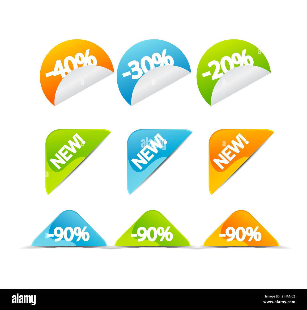 Color vector corner tags and stickers Stock Vector Image & Art - Alamy