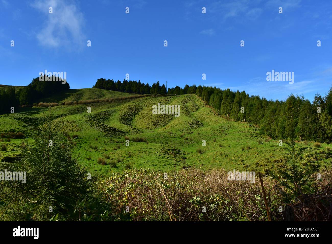 Stunning scenic landscape of Sete Cidades in the Azores of Portugal ...