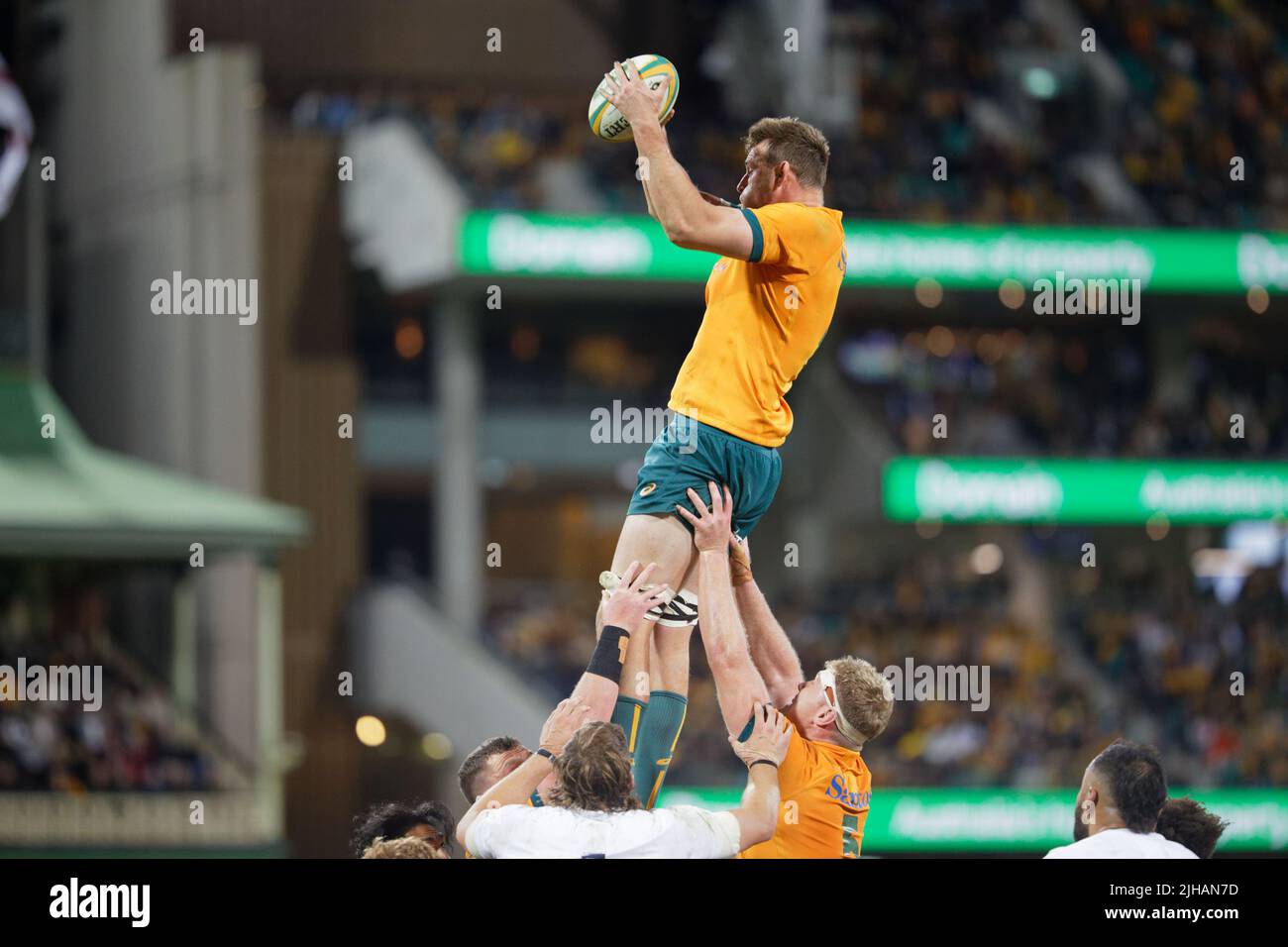 SYDNEY, AUSTRALIA - JULY 16: Nick Frost wins the line out during game ...