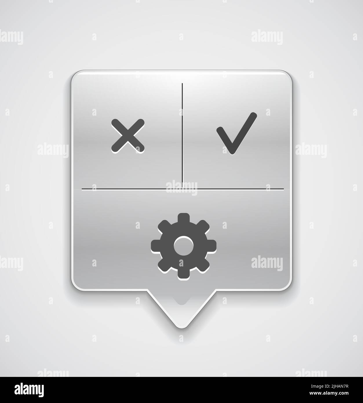 Settings pointer button with dialog buttons yes and no Stock Vector ...