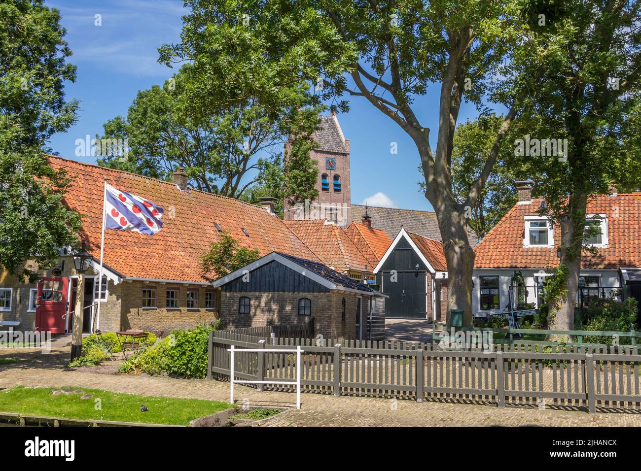Ancient Dutch village Allingawier in Friesland in the Netherlands Stock ...