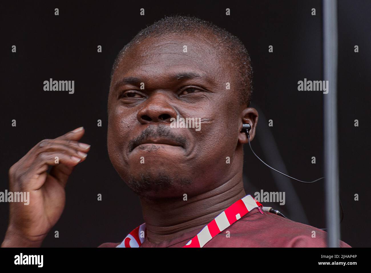 Pori, Finland. 16th July 2022. Alogte Oho & his Sounds of Joy perform ...