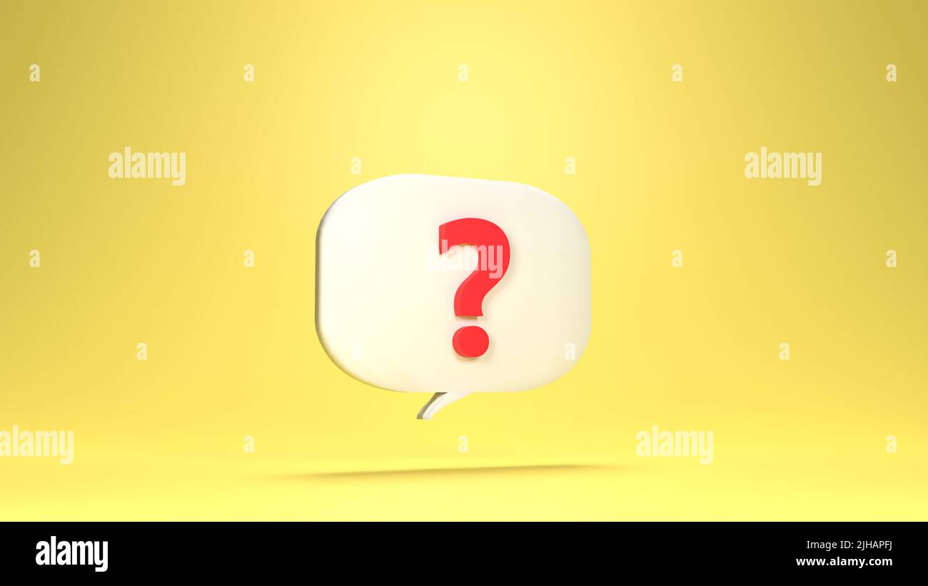 3d illustration, The Business pop up question mark notification Stock ...