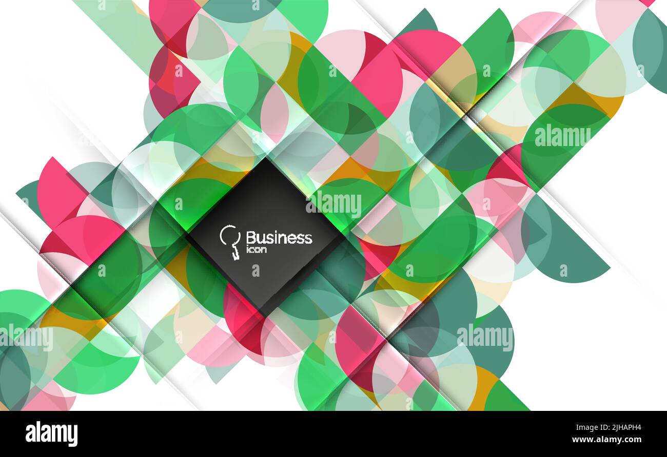 Circle and triangle abstract background. Vector template background for ...