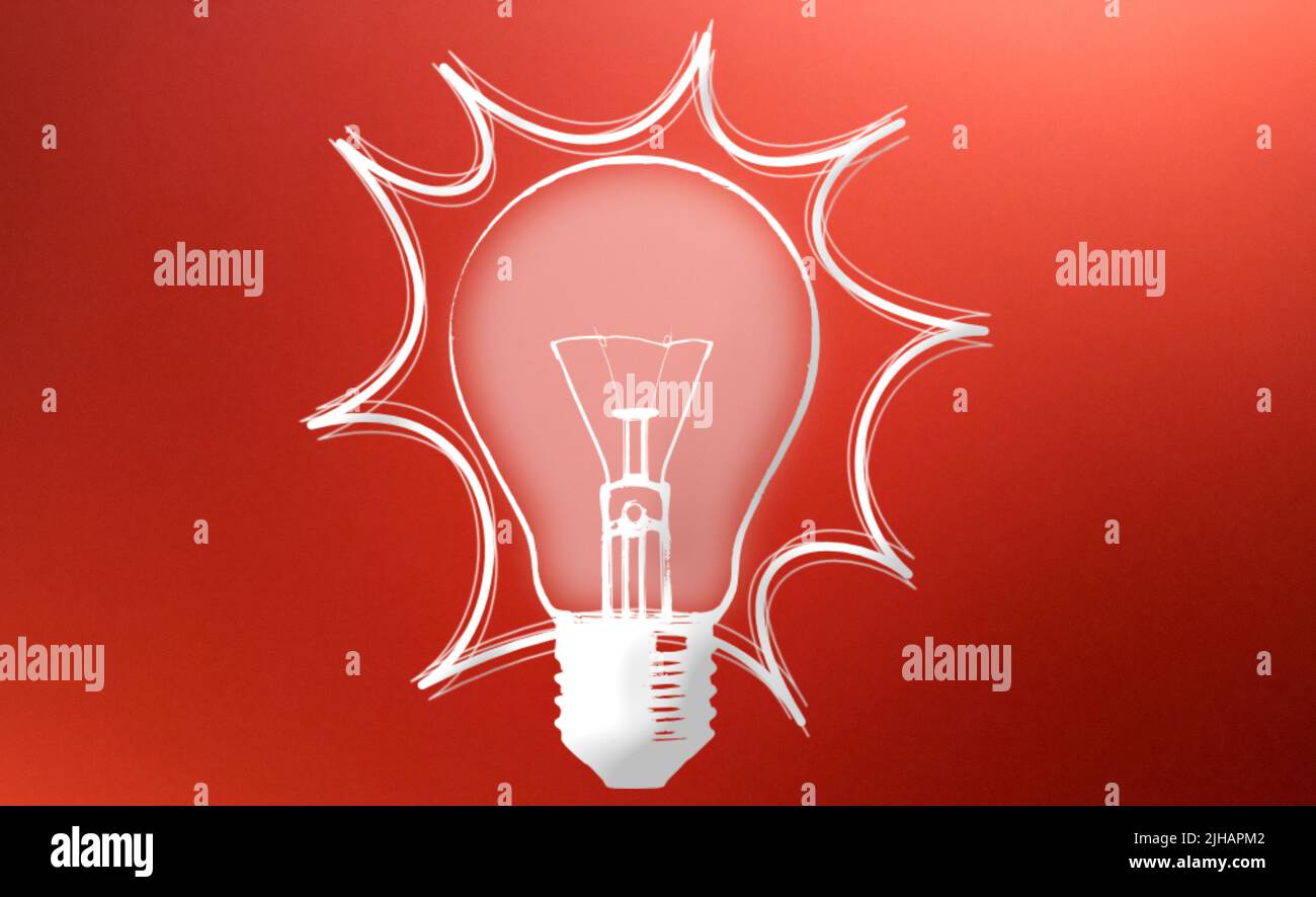 Lightbulb representing generating ideas for business on red gradient ...