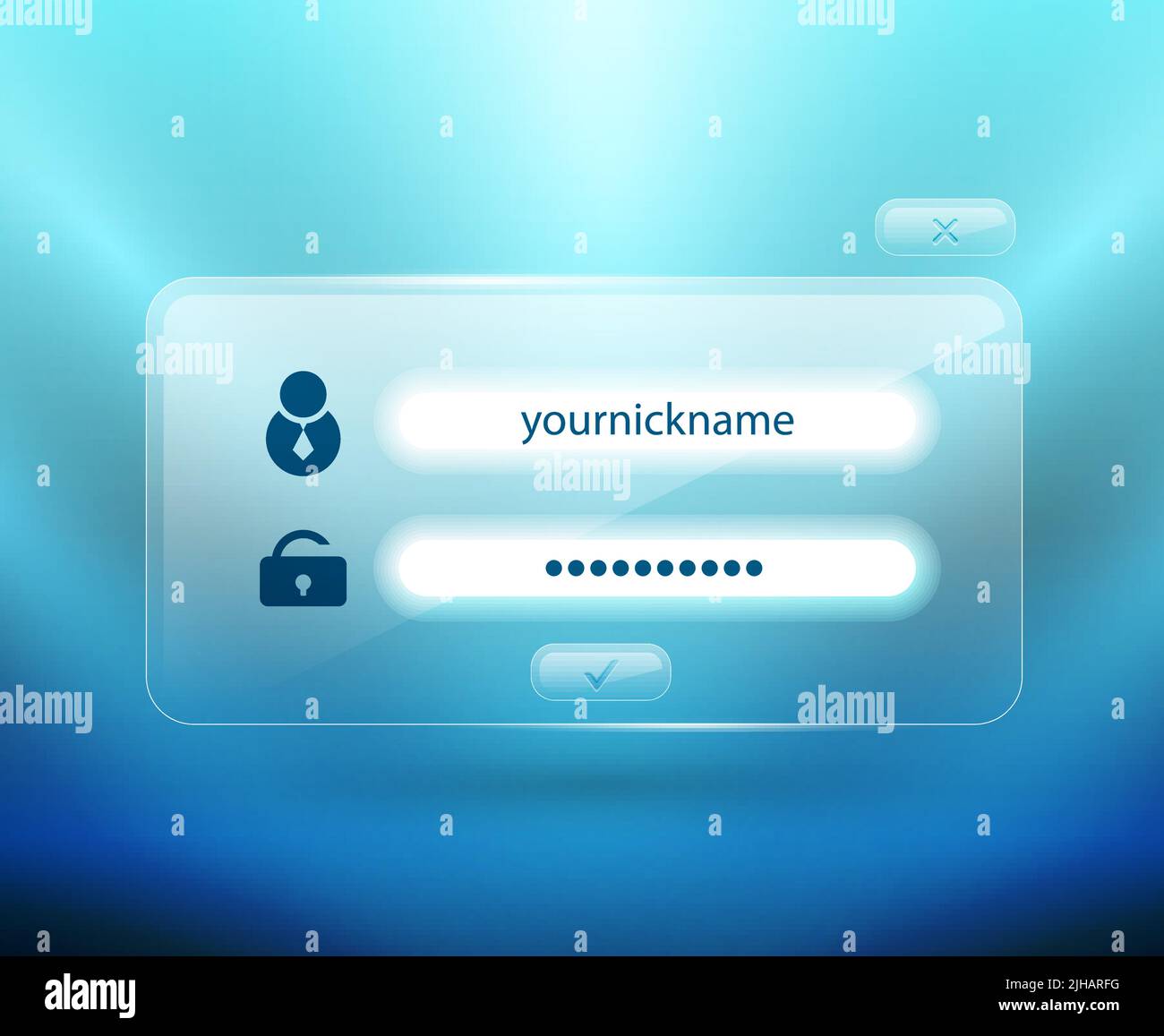 Website template. Glass login frame Stock Vector Image & Art - Alamy