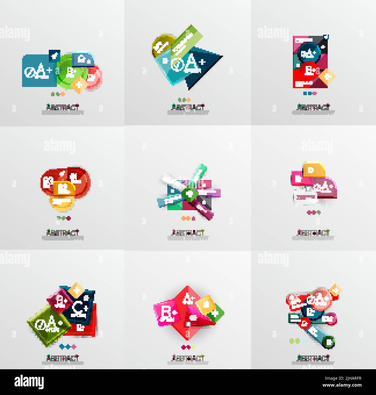 Set of paper graphic layouts. Universal presentation, message board or ...