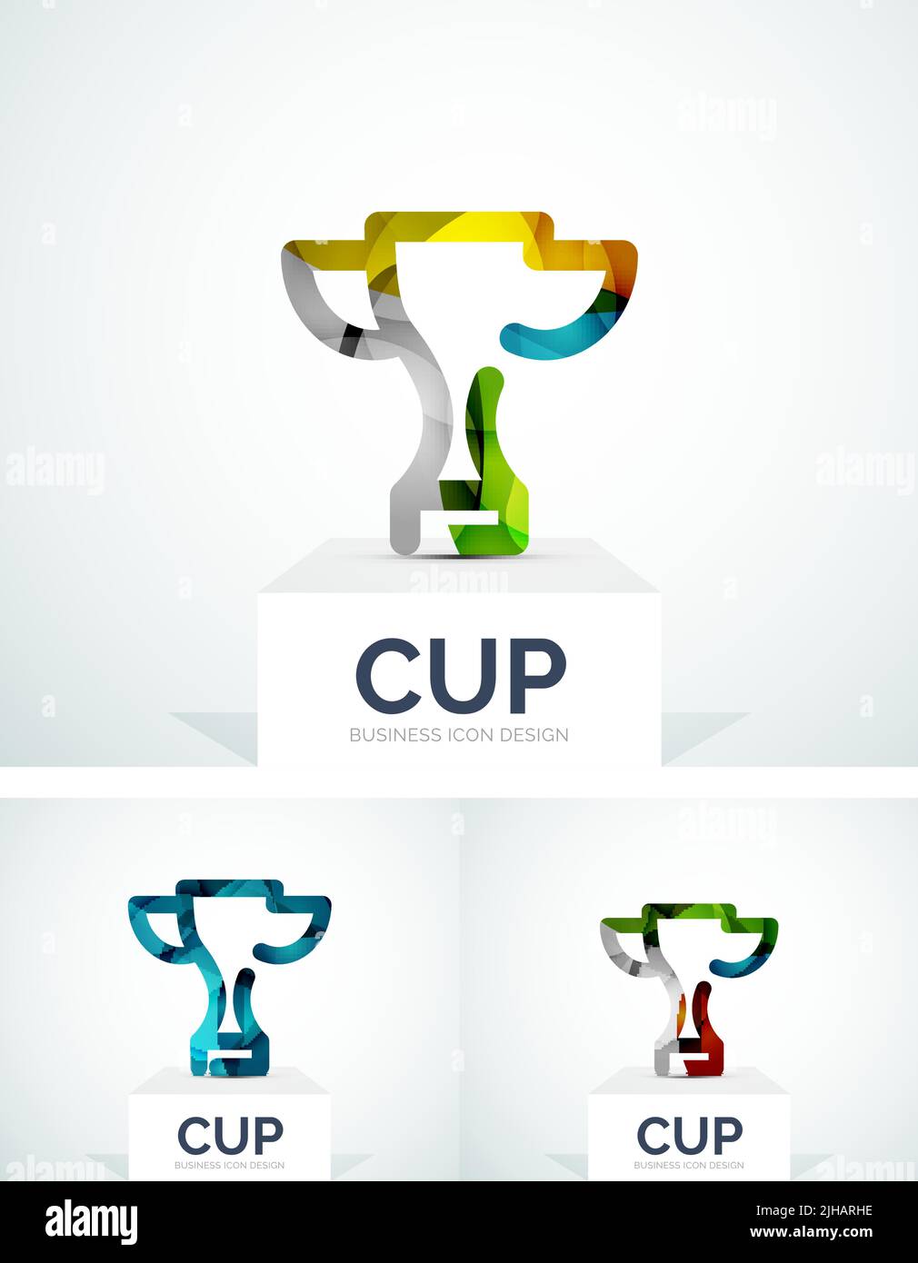 Abstract colorful logo design, awards, cup. Made of color shapes Stock ...