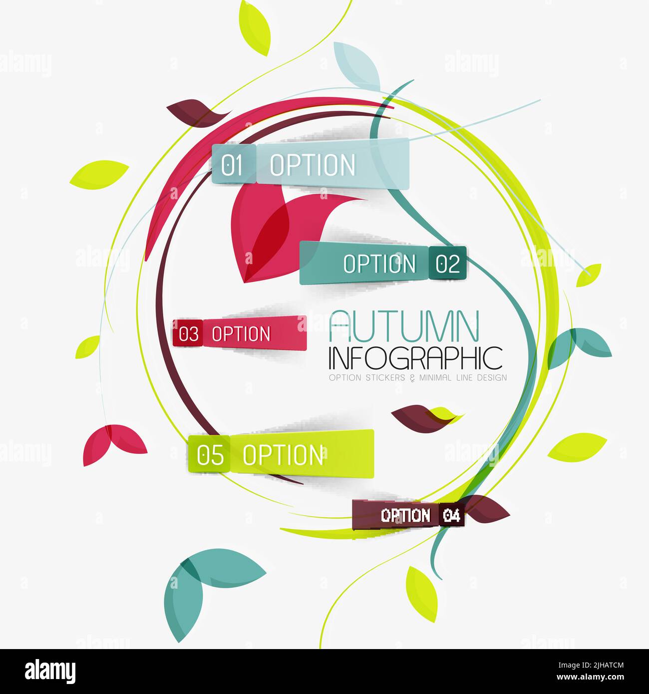 Vector floral design swirl autumn infographic report, banner with ...