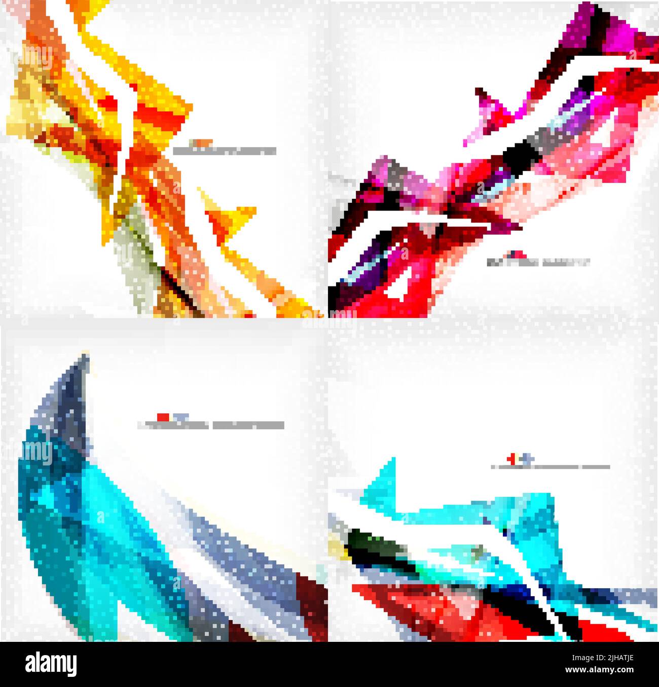 Set of geometric abstract backgrounds, small collection Stock Vector ...