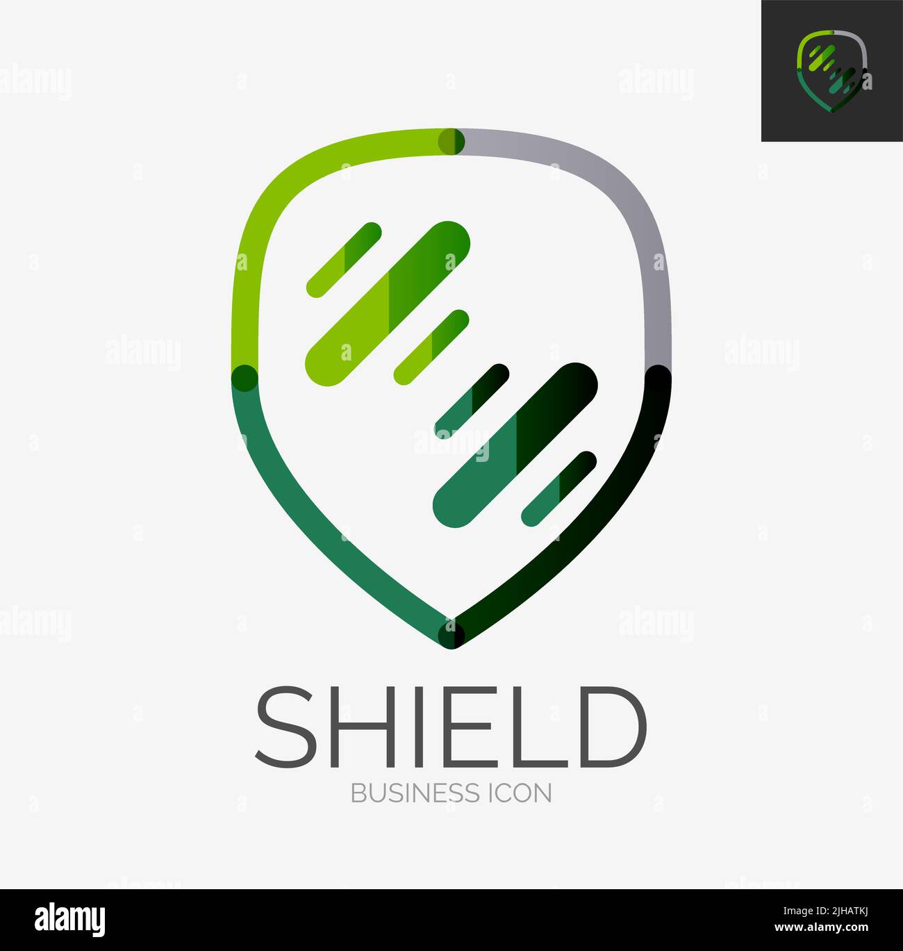 Minimal line design logo, business shield icon, branding emblem Stock ...