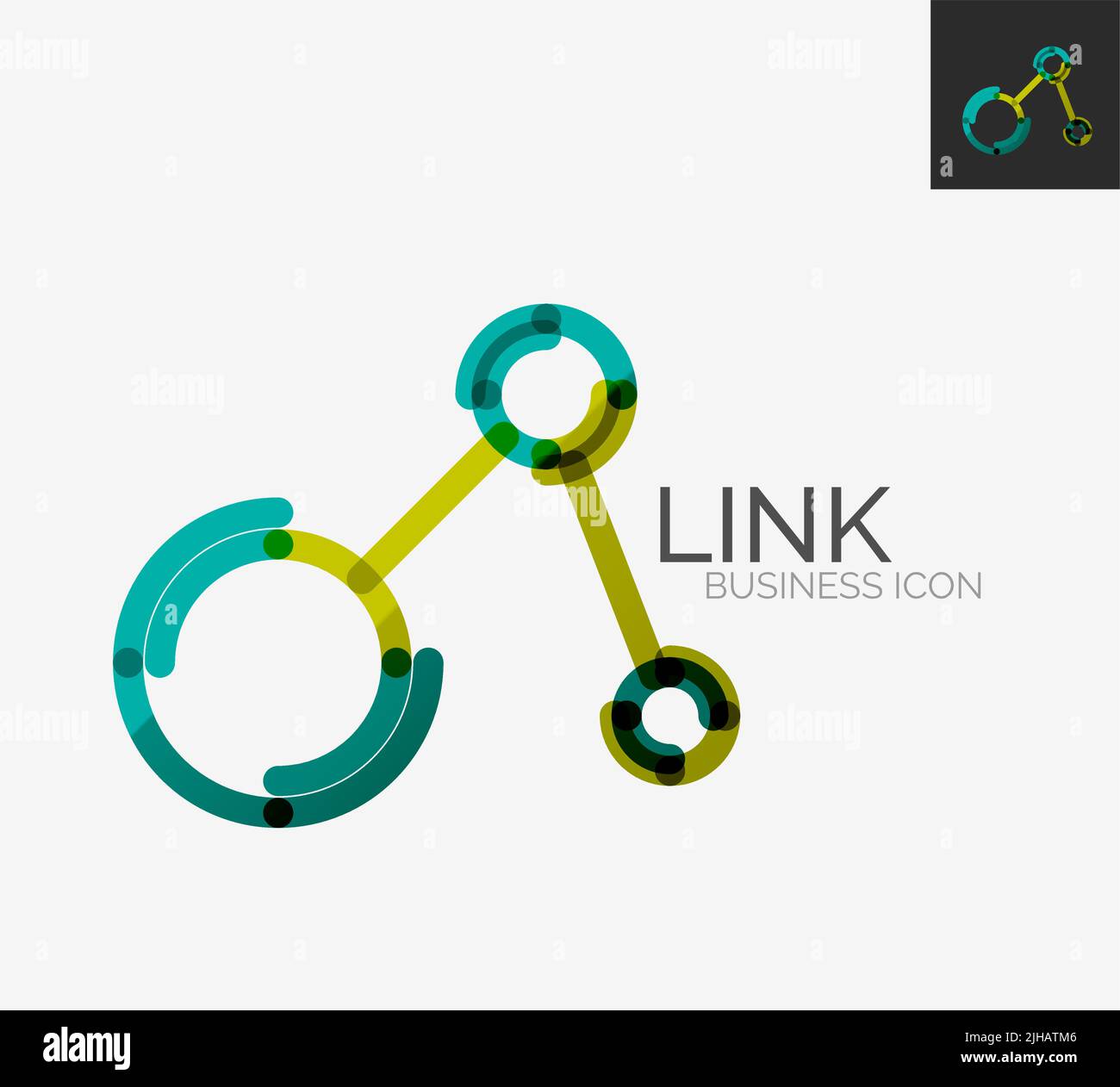 Minimal line design logo, business connection icon, branding emblem ...