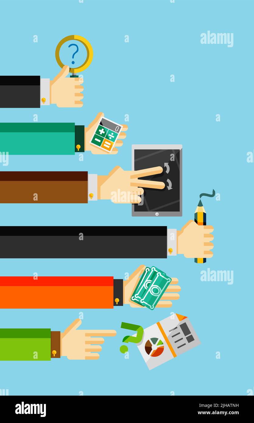 Businessman's hands holding various objects and gesturing. Can be used ...