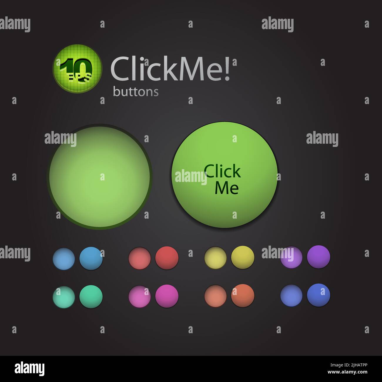 Vector pressed and unpressed buttons on black Stock Vector Image & Art ...