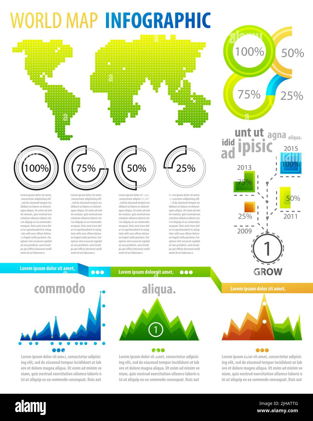 World map clean detail infographic element set Stock Vector Image & Art ...
