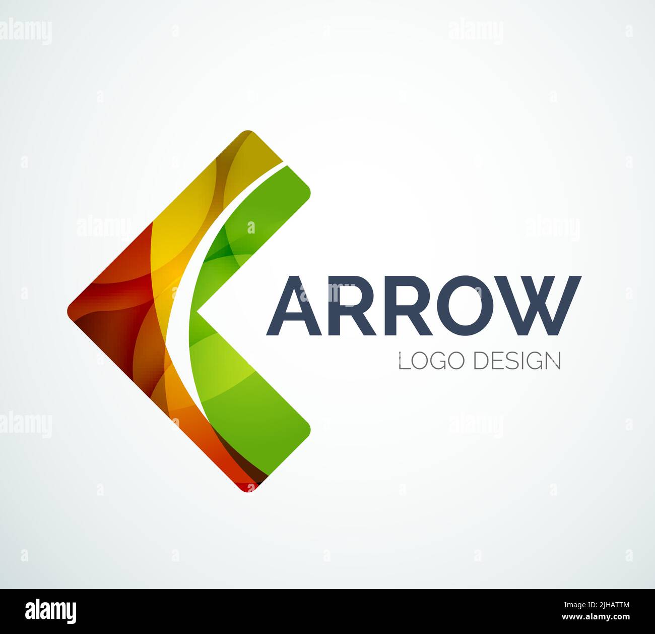 Abstract arrow logo design made of color pieces - various geometric ...