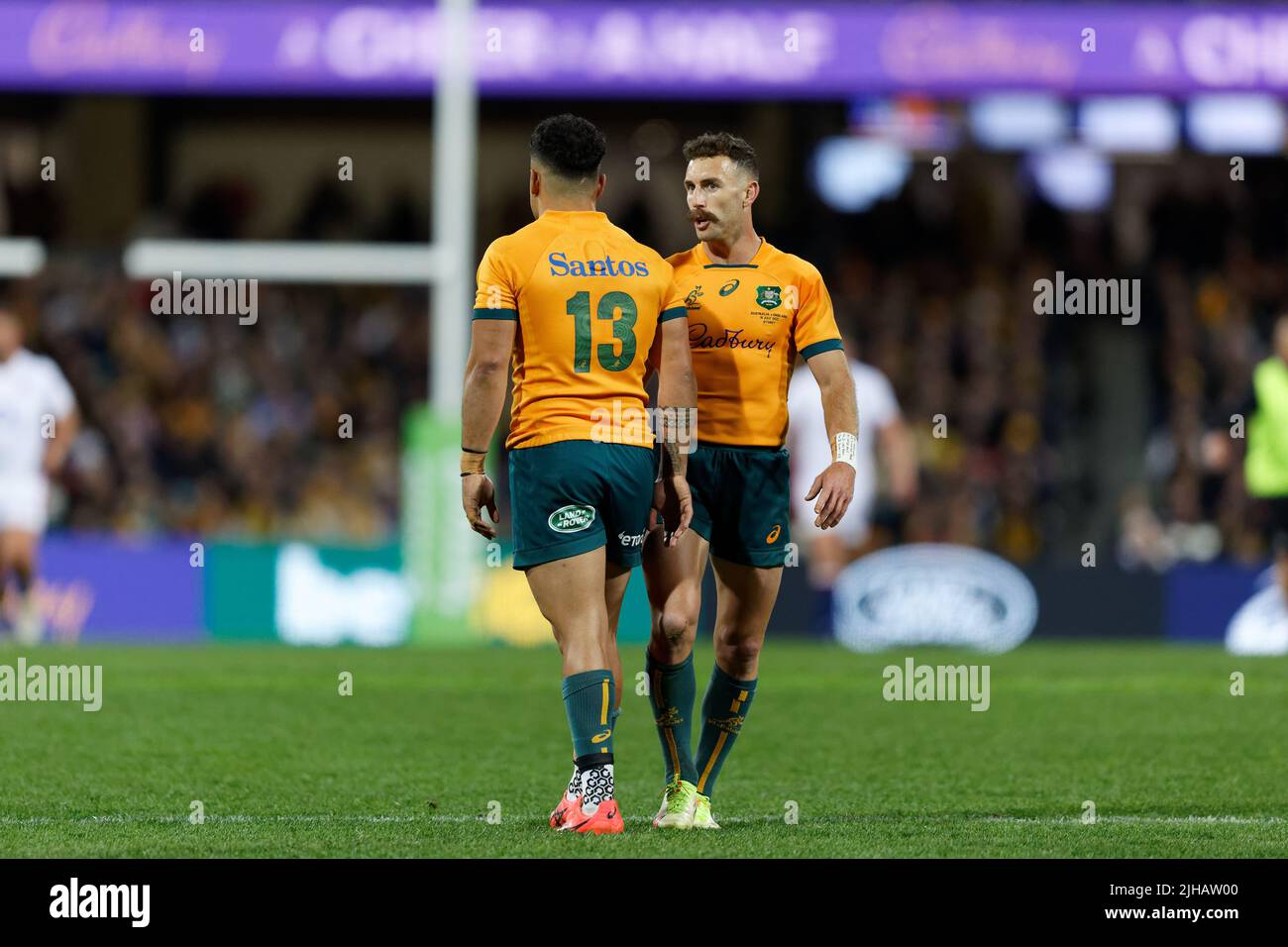 SYDNEY, AUSTRALIA - JULY 16: Hunter Paisami and Nic White of the ...