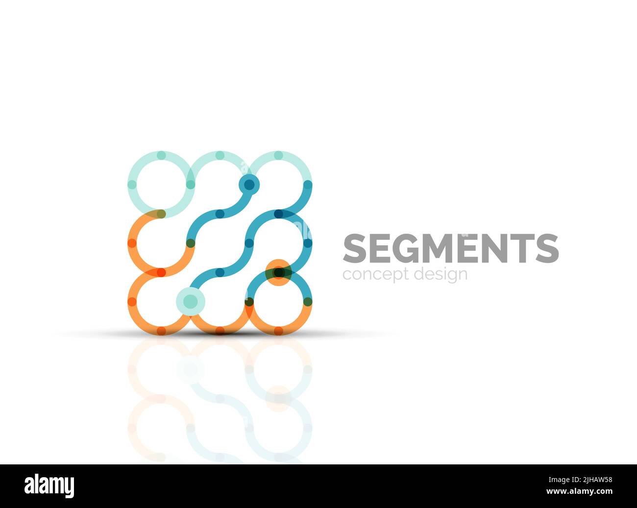 Outline minimal abstract geometric logo, linear business icon made of ...