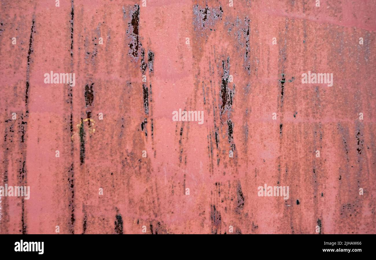 Rusty metal sheet with scratches. Industrial background, painted metal ...