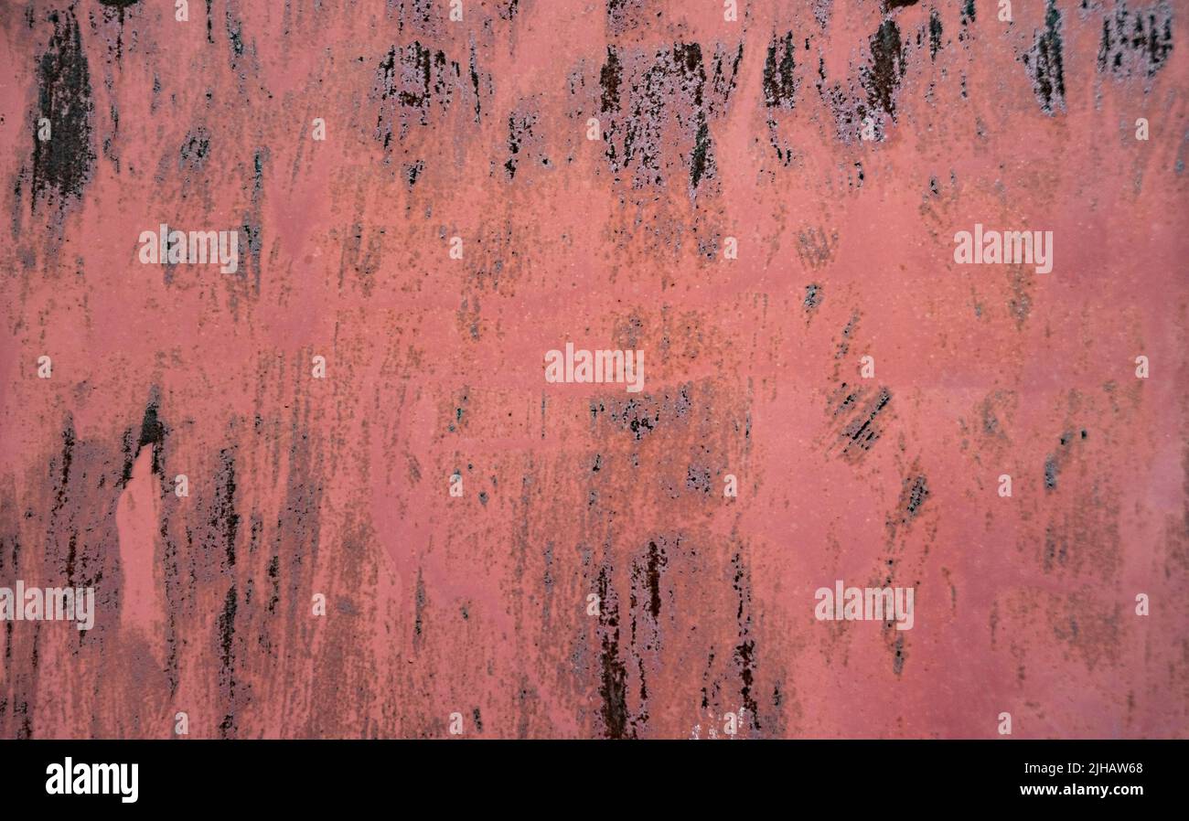 Rusty metal sheet with scratches. Industrial background, painted metal ...