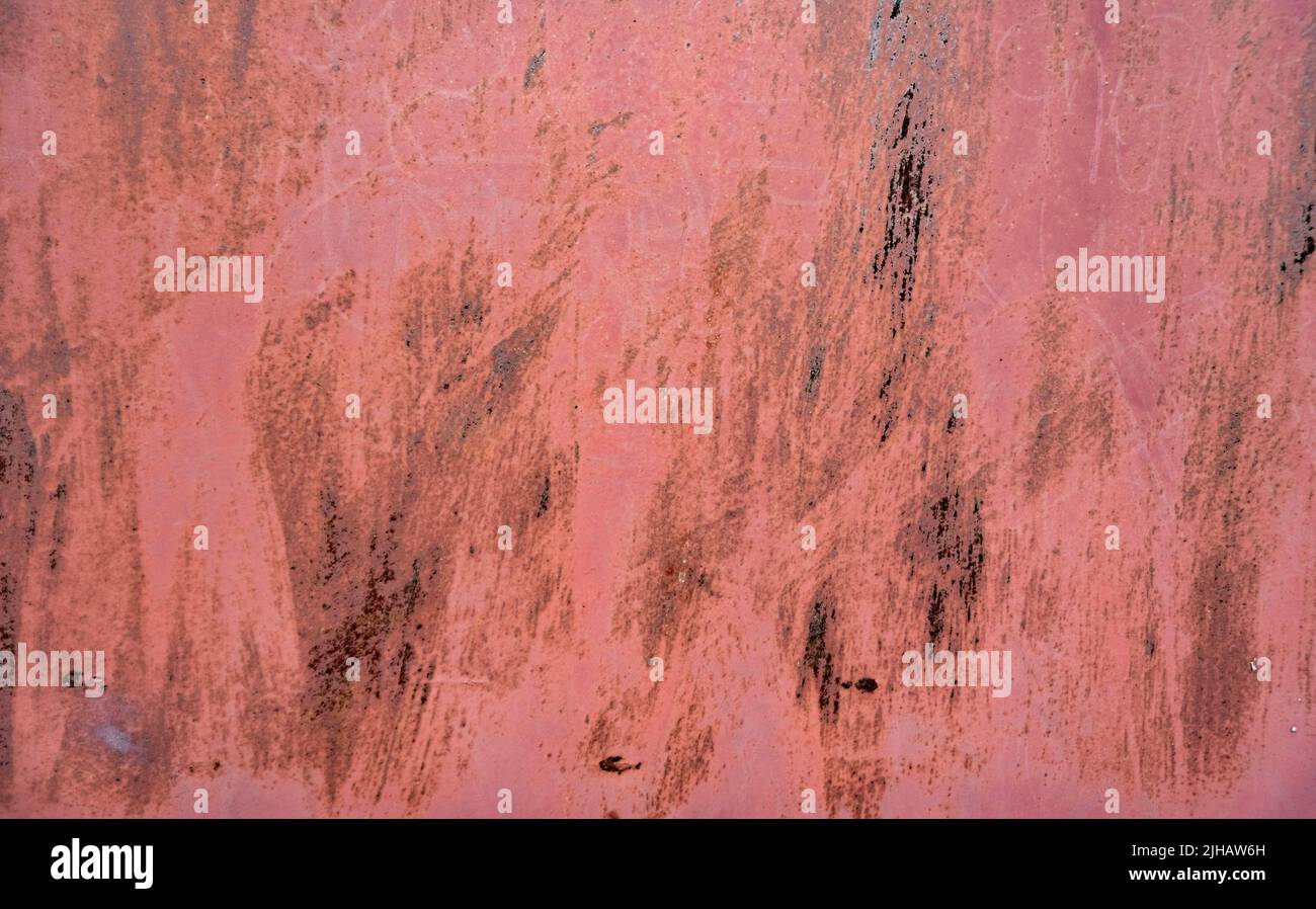 Rusty metal sheet with scratches. Industrial background, painted metal ...