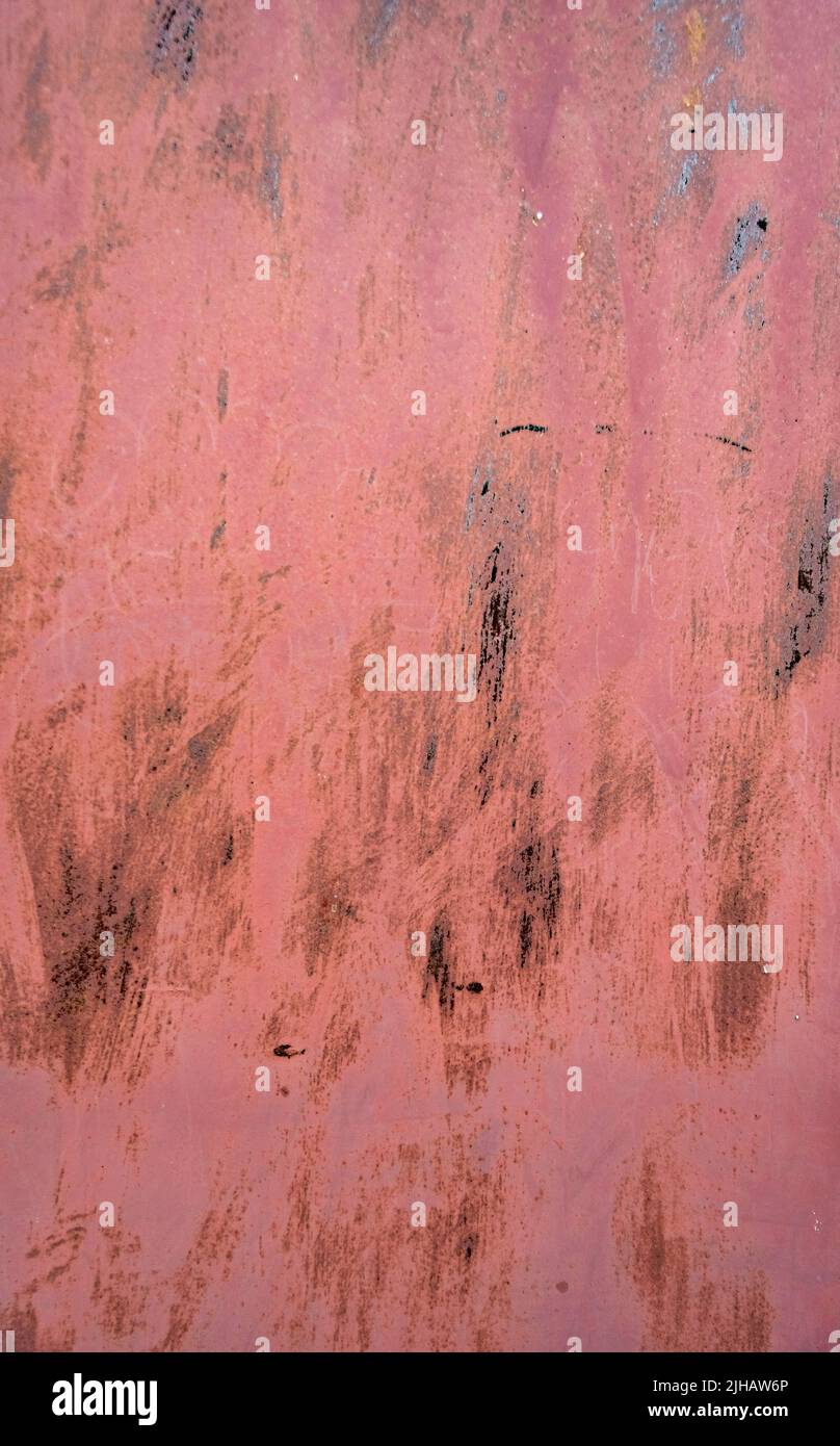 Rusty metal sheet with scratches. Industrial background, painted metal ...