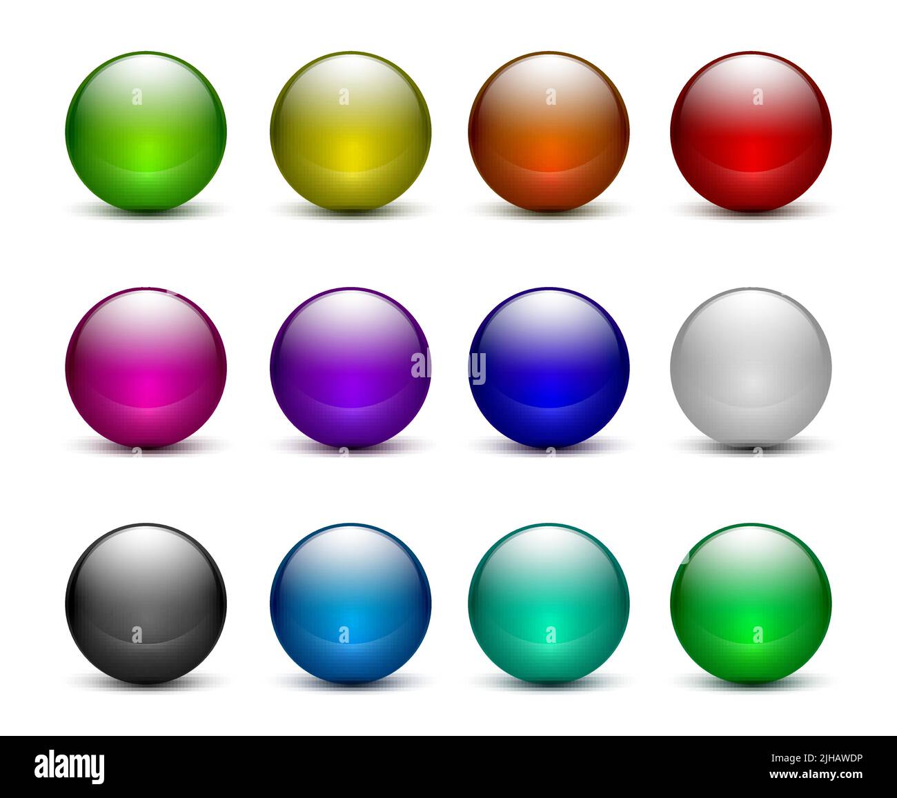 Colorful glass sphere buttons set. Vectir Stock Vector Image & Art - Alamy
