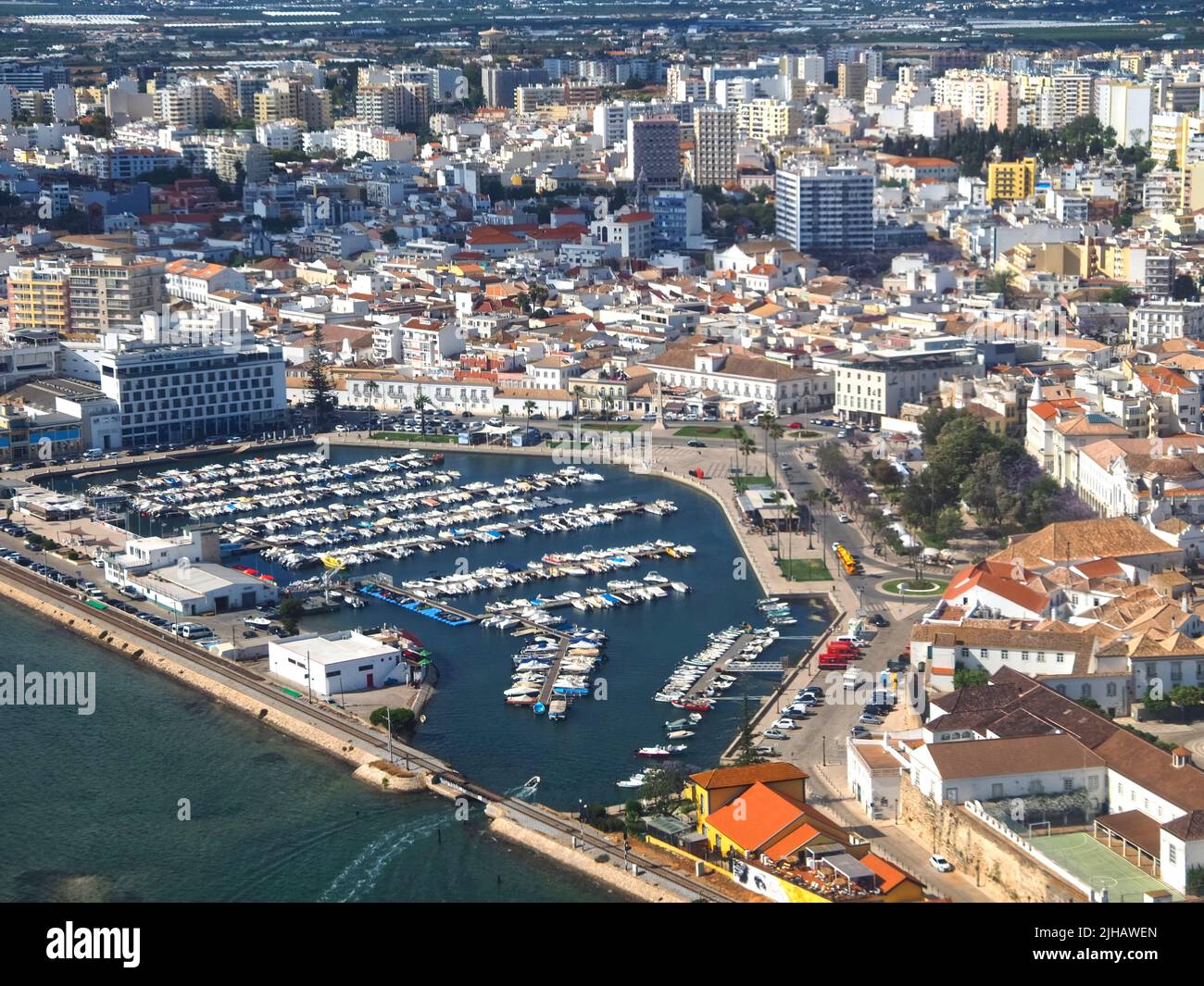 Aerial view of the city of Faro in Portugal Stock Photo - Alamy