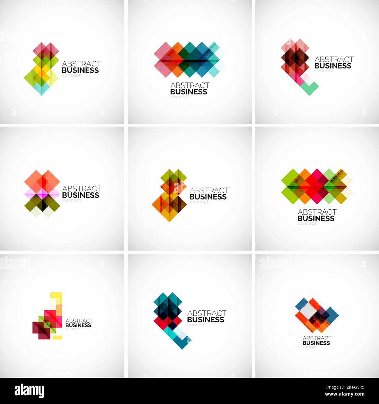Company vector logo branding design elements. Set of abstract shaped ...