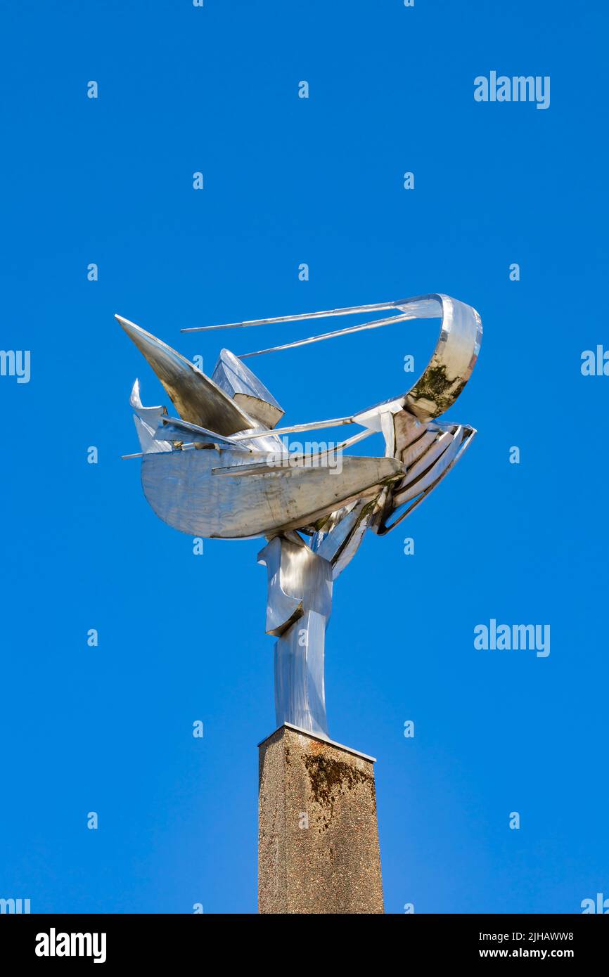 Abstract monument, Sjofartsmonumentet on Skagenkaien, Stavanger, Norway ...