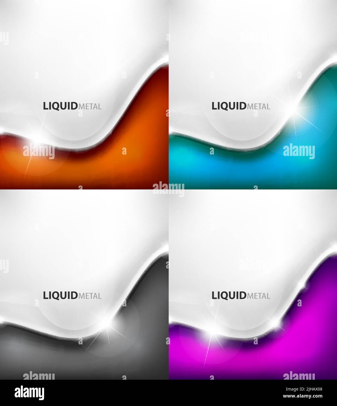 Color background set of flowing liquid metal Stock Vector Image & Art ...