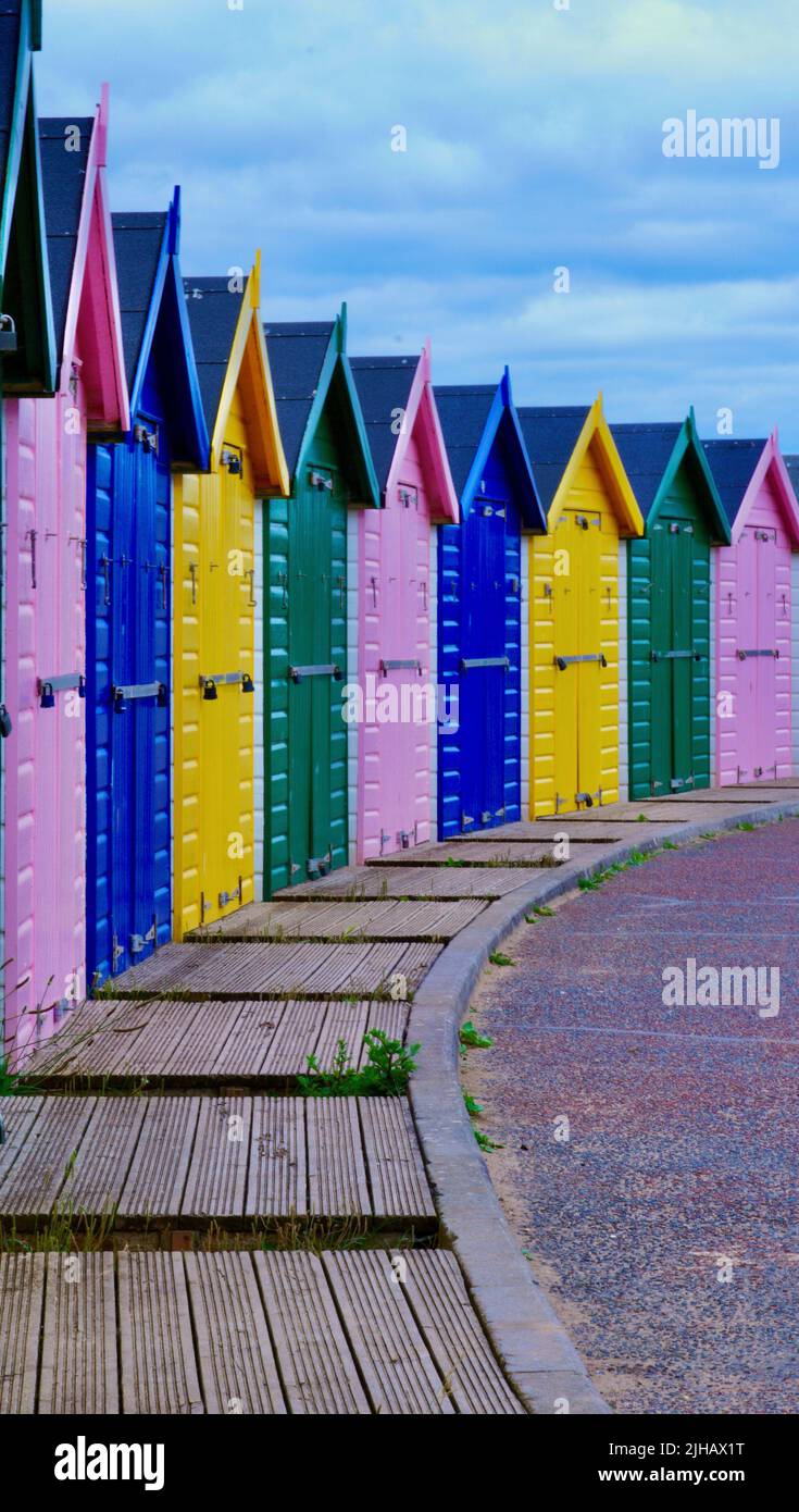 Colourful Beach Huts at Torquay on the Devon Coast, England ...